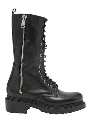 METISSE Zip-embellished Lace-up Boots - Black
