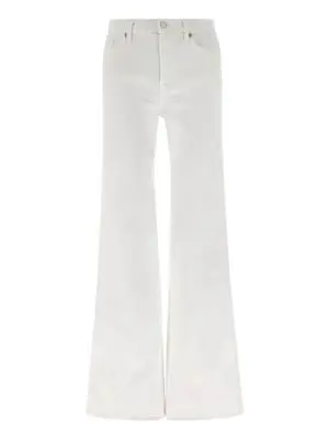 7 For All Mankind Buttoned Flared Leg Jeans - White