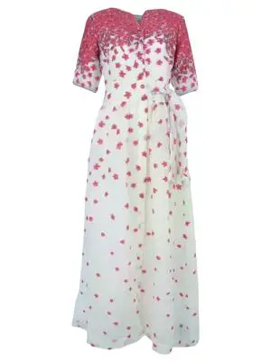 BARUNI Lobelia Floral Maxi Dress - White
