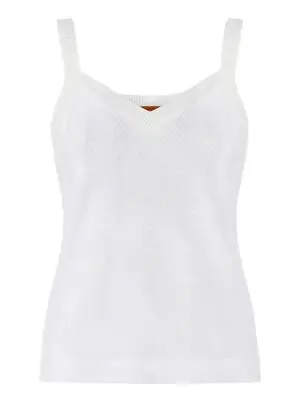 Missoni Textured V-neck Sleeveless Top - White