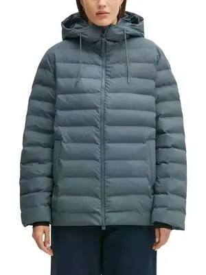 Rains Hooded Puffer Jacket - Grey