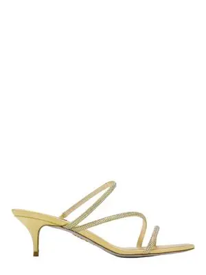 Rene Caovilla Cleo Embellished-strap Kitten-heel Sandals - Gold