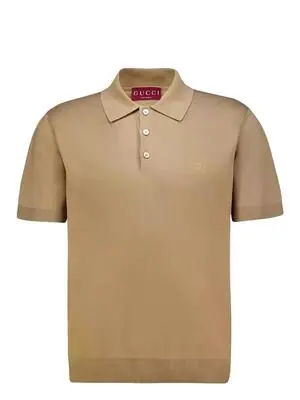 Gucci Logo-embroidered Polo Shirt - Neutrals