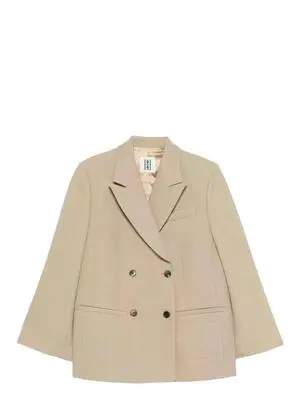 BY MALENE BIRGER Double-breasted Flap Pocket Jacket - Neutrals