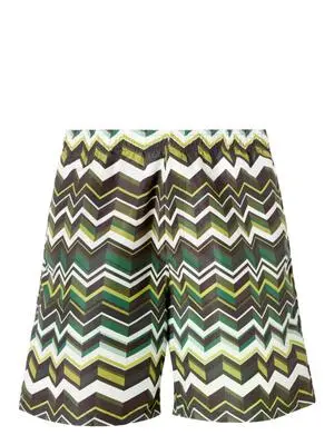 Missoni Zigzag-pattern Swim Shorts - Green