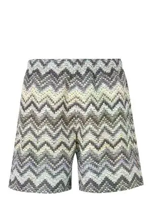 Missoni Zigzag Pattern Swim Shorts - Grey