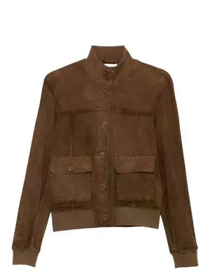 P.a.r.o.s.h Buttoned Suede Jacket - Brown