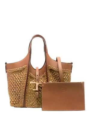 TOD'S Mini Woven Shopper - Brown