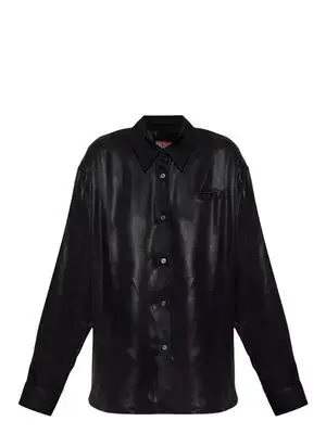DIESEL® Buttoned Logo Shirt - Black