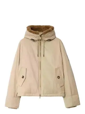 Burberry Shearling-trim Hooded Jacket - Neutrals