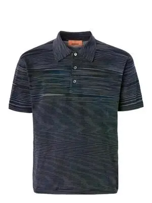 Missoni Striped-pattern Polo Shirt - Blue