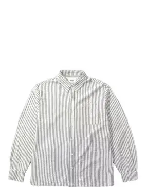 BUTTER GOODS Striped Embroidered Shirt - Neutrals