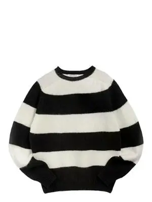 You Must Create Striped Crew-neck Sweater - Black