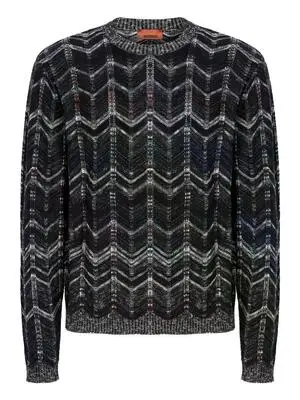 Missoni Chevron-pattern Crew-neck Sweater - Blue
