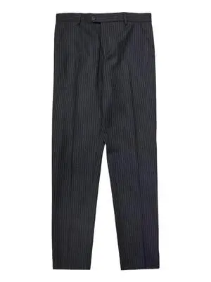 SELECTED Pinstriped Button Trousers - Grey