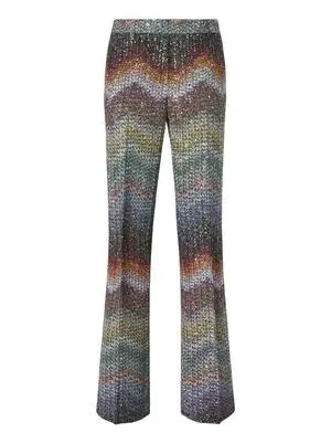 Missoni Sequin-embellished Flared Trousers - Grey