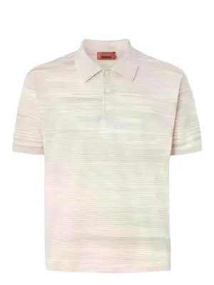 Missoni Striped Short-sleeve Polo Shirt - Neutrals