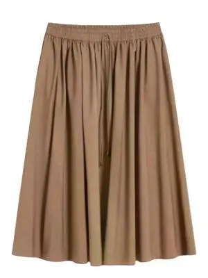 Max Mara Drawstring Elasticated A-line Skirt - Brown