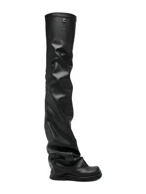 ATTICO Round-Toe Above-Knee Boots