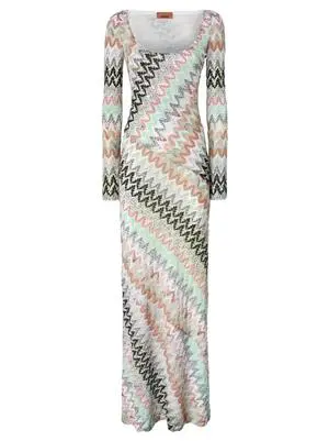 Missoni Zigzag-pattern Maxi Dress - Neutrals