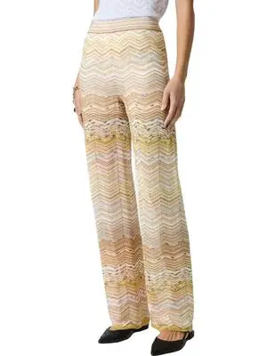 MISSONI Chevron Knit Sequin-Embellished Trousers