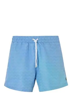 Missoni Zigzag-pattern Drawstring Swim Shorts - Blue