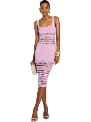 Retrofete Avril Knit Crochet Dress - Metallic Lavande