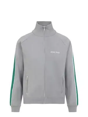 Miu Miu Zip-up Sweatshirt - Grey