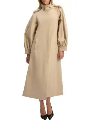 Bardot Isler Longline Trench Coat - Latte