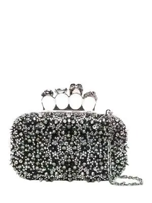Alexander McQueen Knuckle Skull Clutch - Silver