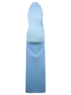 Andamane Stella Knot Draping Maxi Dress Blue