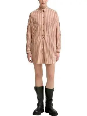 SESSUN Striped Mini Shirt Dress - Neutrals