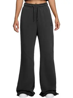 JORDAN Sportswear Wide Leg Cotton Sweatpants - Black/dark Smoke Grey