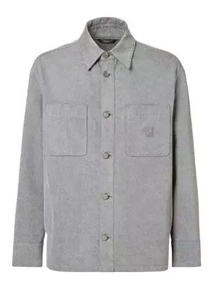 Fendi Embroidered Denim Shirt - Grey