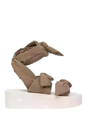 Red Valentino Platform Sandals With Bow Detailing - Neutrals