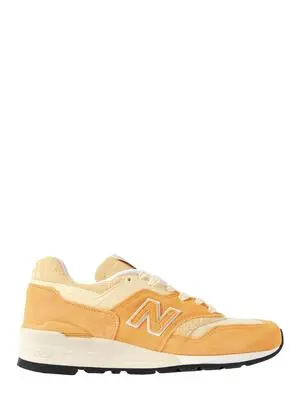 NEW BALANCE 997 Mesh And Leather-trimmed Suede Sneakers - Yellow