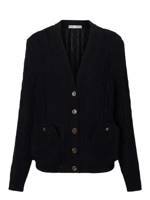BLAZÉ MILANO Ket Cable-knit Cotton Cardigan - Black
