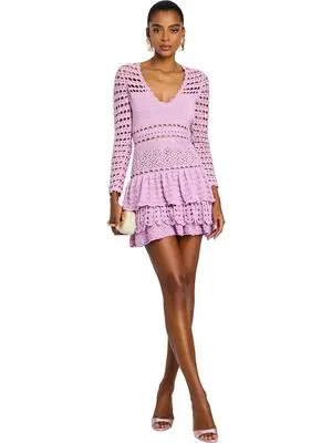 Retrofete Lujayn Crochet Dress - Metallic Lavande