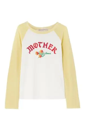 MOTHER Printed Cotton-blend Jersey T-shirt - Yellow