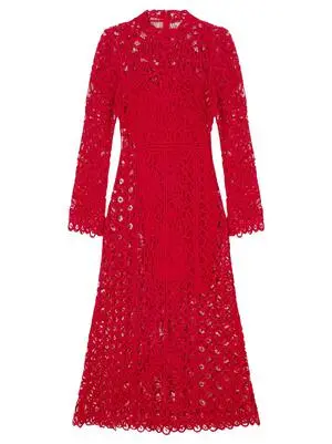 Sea Adelina Guipure Lace Maxi Dress - Red