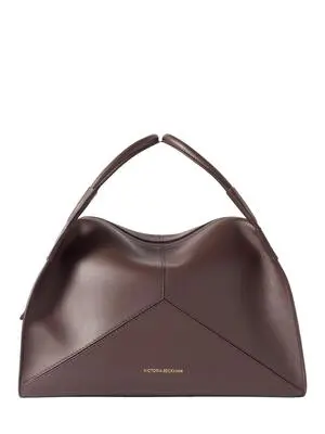 Victoria Beckham Plié Paneled Leather Tote - Burgundy