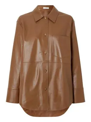 JOSEPH Penna Leather Shirt - Brown