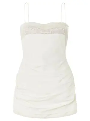 Magda Butrym Lace-trimmed Silk Mini Dress - Cream