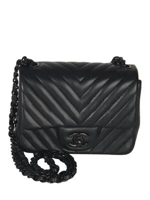 CHANEL Chanel So Chevron Lambskin Mini Square Flap Bag