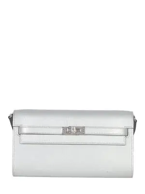 Hermès Argent Metallic Kelly Wallet To Go - Silver