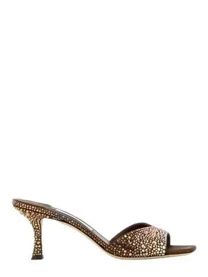 JIMMY CHOO Embellished Heeled Mules - Brown