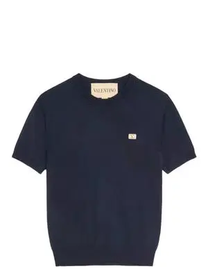 VALENTINO Wool T-shirt With Vlogo Patch