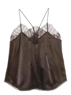 IRO PARIS Berwyn Lace Trim Blouse - Brown