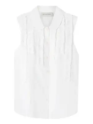 LEE MATHEWS Charlotte Ruffled Shirt - White