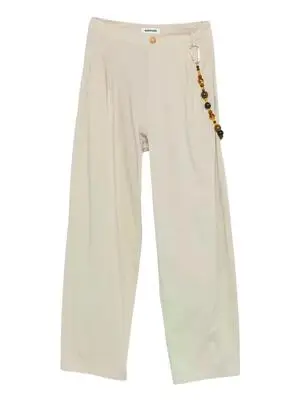 DARKPARK Beaded Wide-leg Trousers - Neutrals